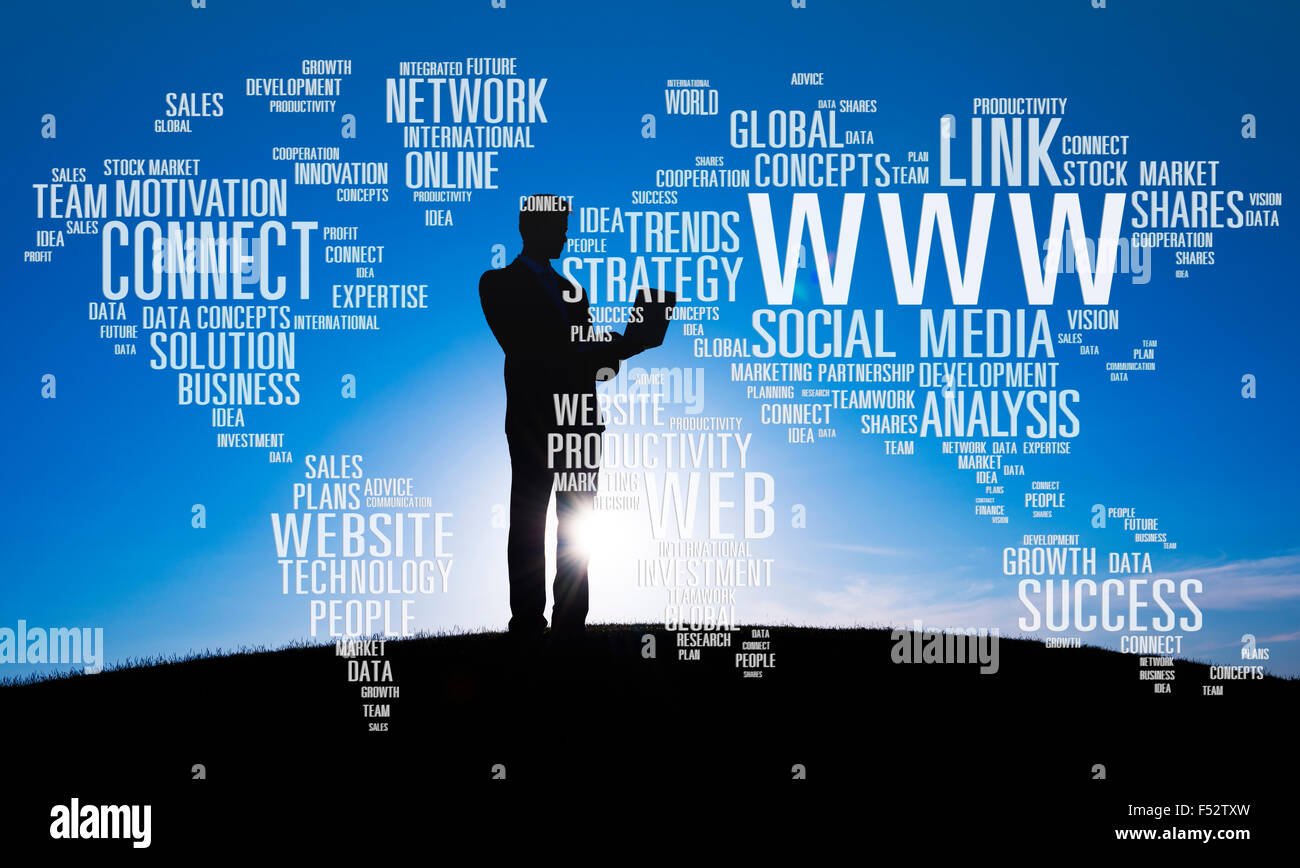 Laptop internet global connection hi-res stock photography and images ...