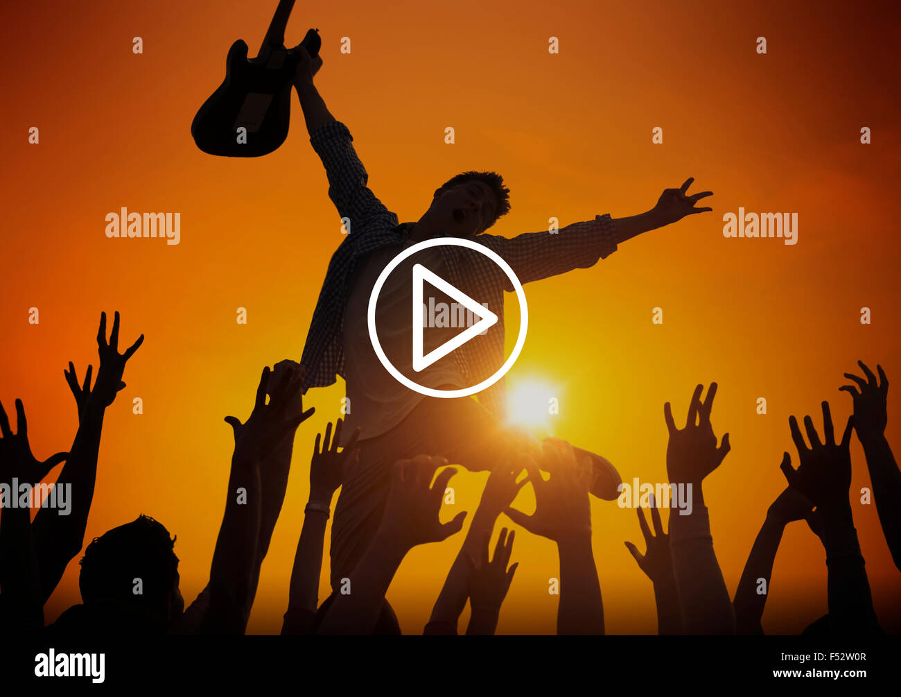 Play button silhouette hi-res stock photography and images - Alamy