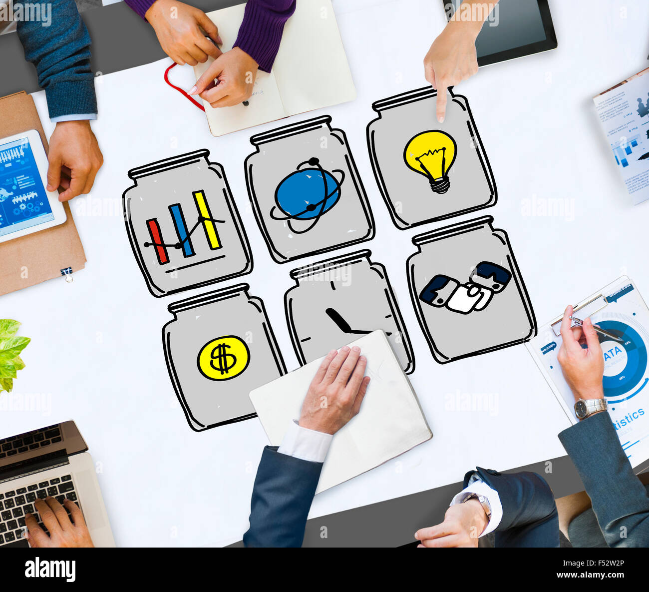 Planning FInancial Interaction Connection Social Concept Stock Photo ...