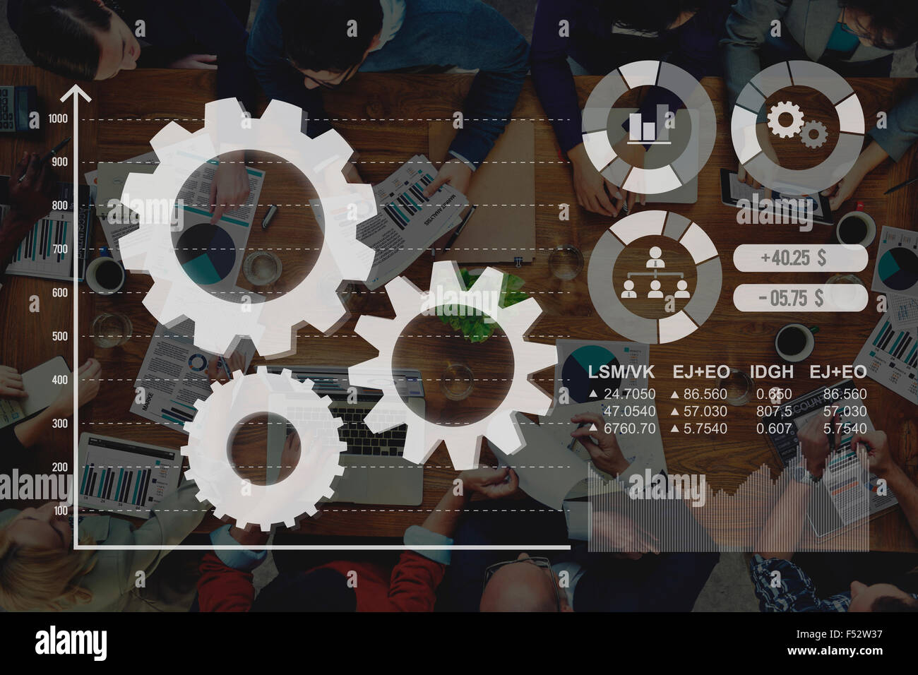 Cog Collaboration Graph Analysis Teamwork Concept Stock Photo - Alamy