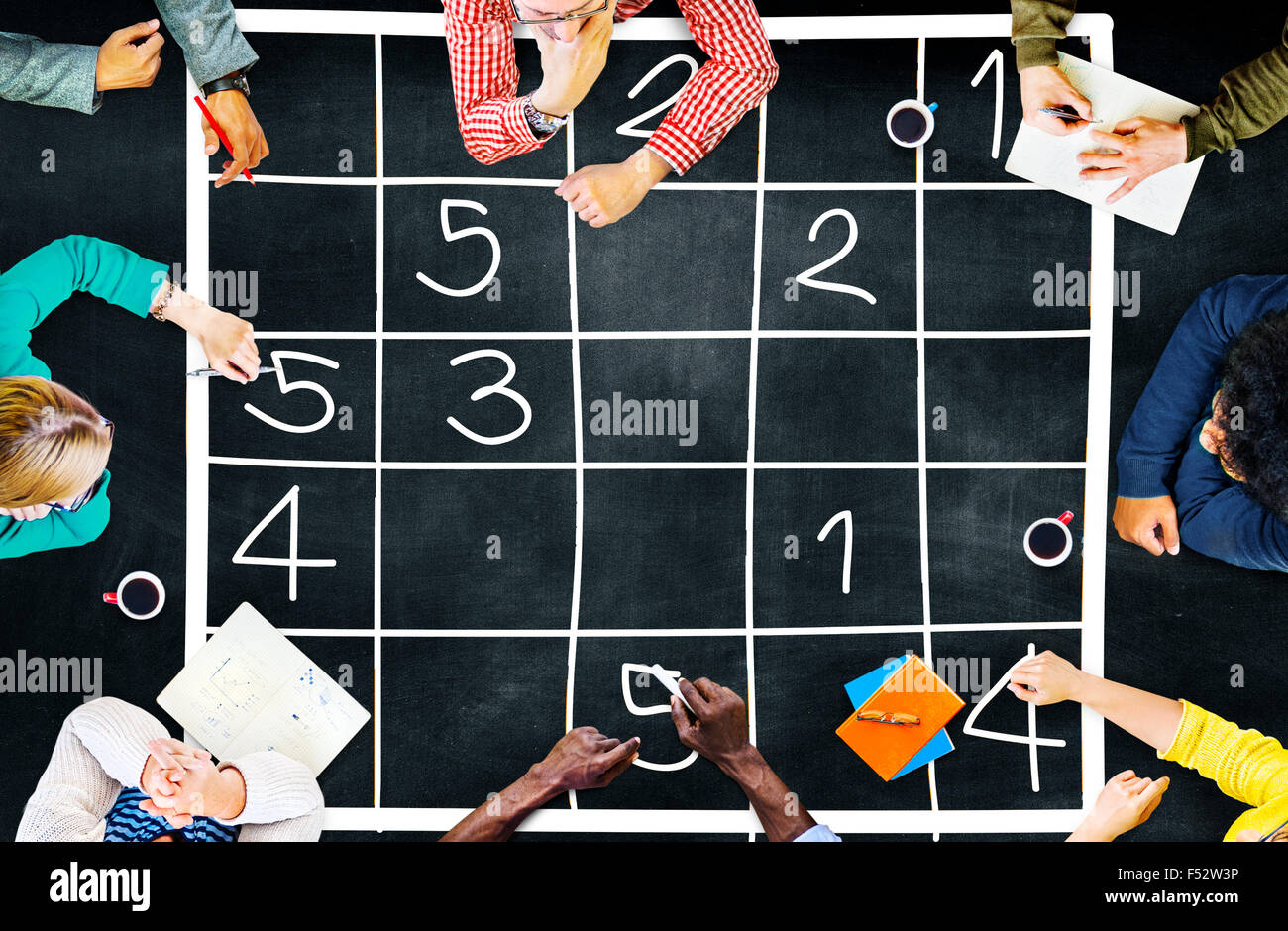 Sudoku Puzzle Solving Problem Solution Leisure Concept Stock Photo Alamy