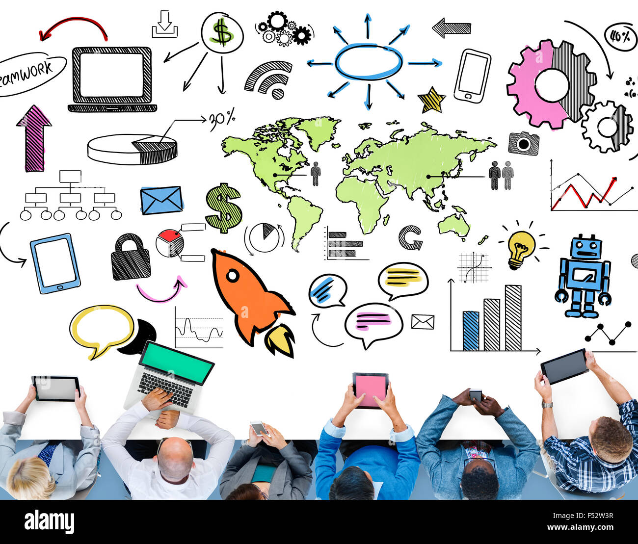 Online teamwork hi-res stock photography and images - Alamy