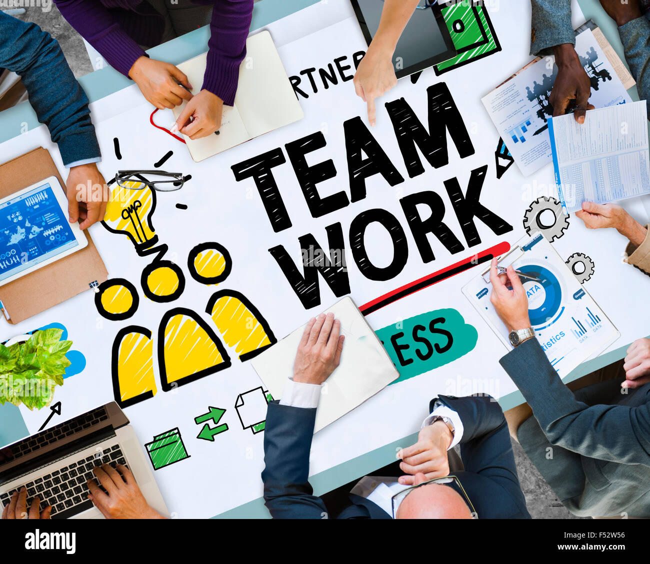 Team Teamwork Group Collaboration Organization Concept Stock Photo - Alamy