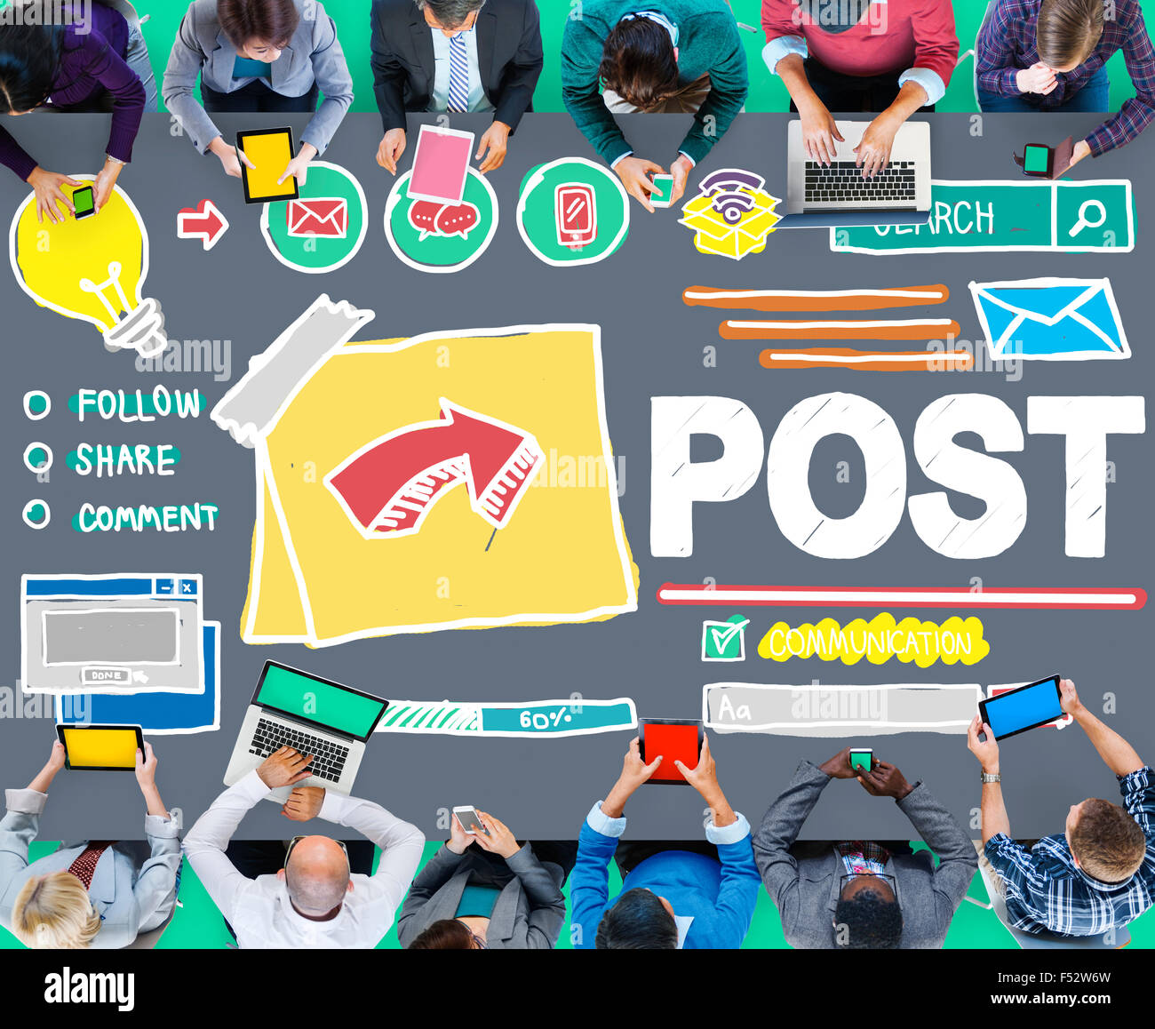 Post Blog Social Media Share Online Communication Concept Stock Photo ...