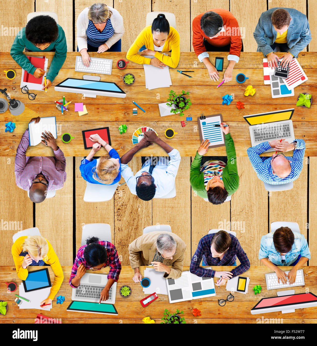 Working Technology Computer Colleagues Partnership Concept Stock Photo ...
