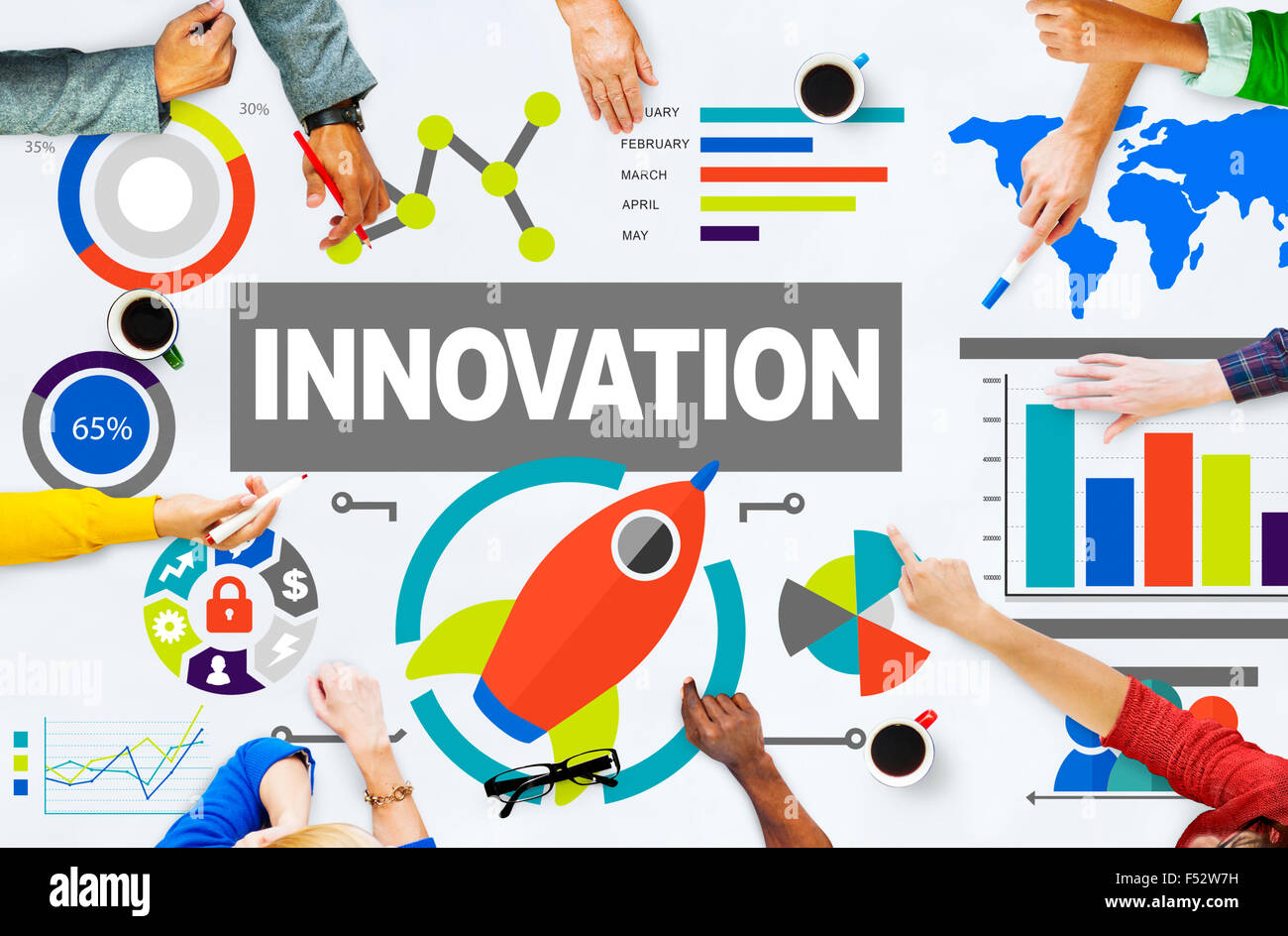 People Meeting Creativity Growth Success Innovation Concept Stock Photo ...