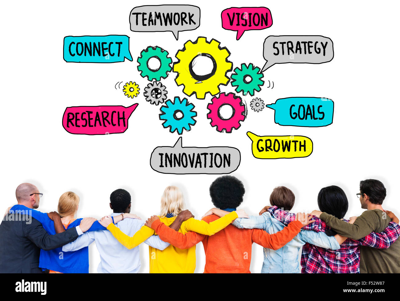Teamwork Connect Strategy Vision Together Gear Concept Stock Photo - Alamy