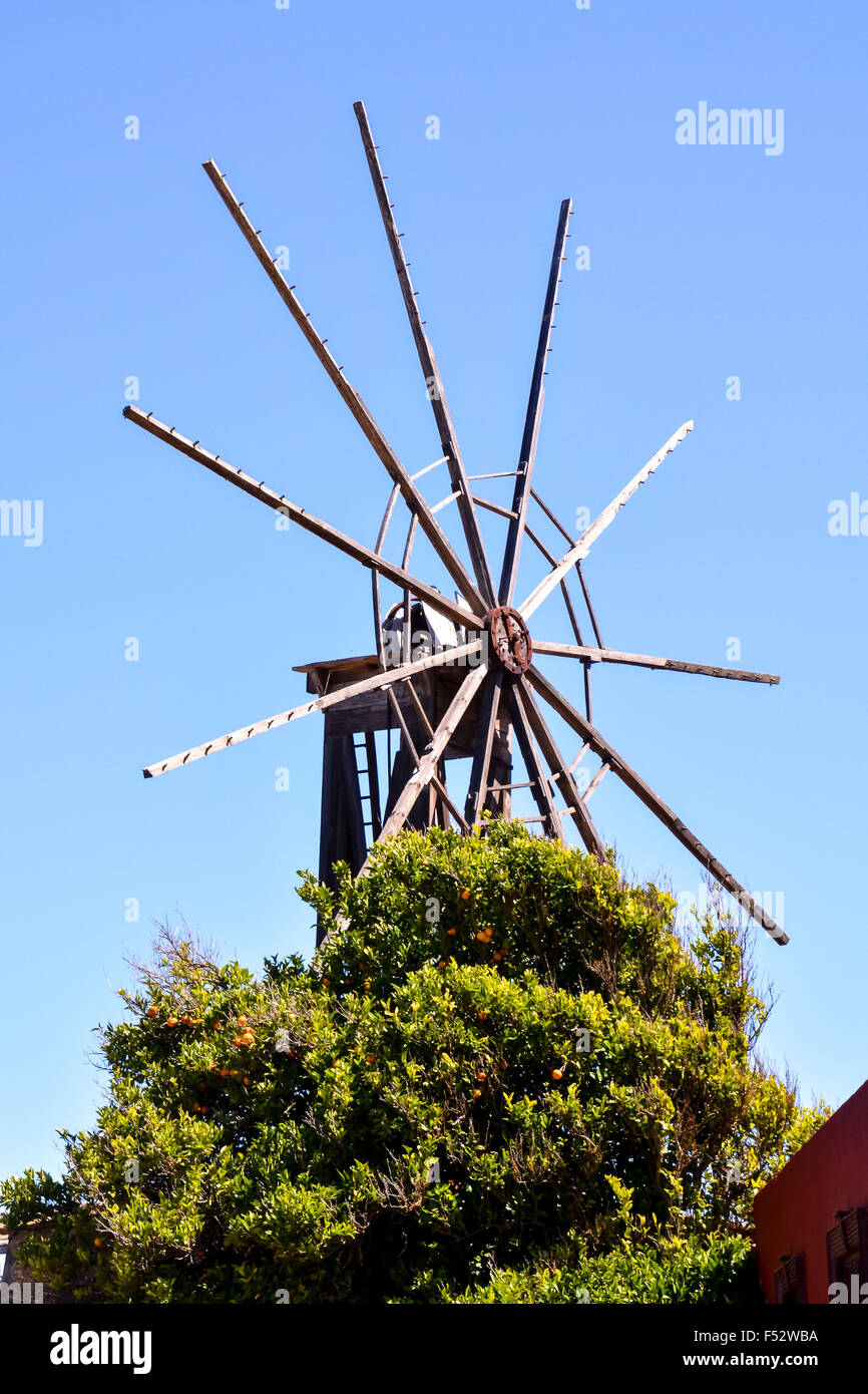 Classic Vintage Windmill Building Stock Photo - Alamy