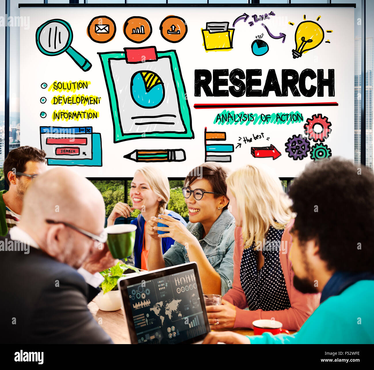 Research Exploration Facts Feedback Report Concept Stock Photo - Alamy