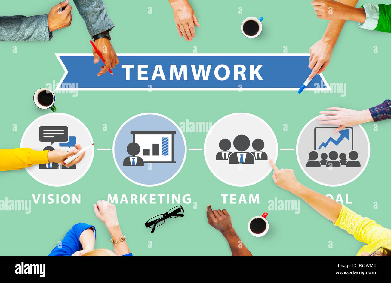 People Corporate Meeting Connection Teamwork Concept Stock Photo - Alamy
