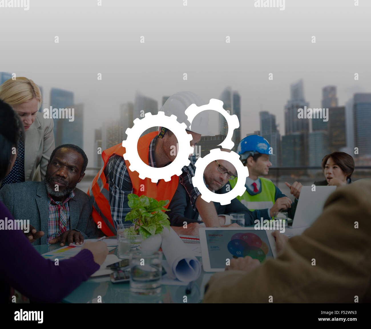 Cog Icon Cogwheel Teamwork Collaboration Concept Stock Photo - Alamy