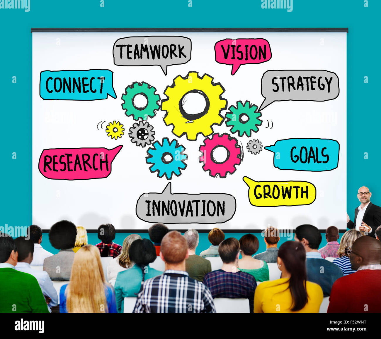 Teamwork Connect Strategy Vision Together Gear Concept Stock Photo - Alamy