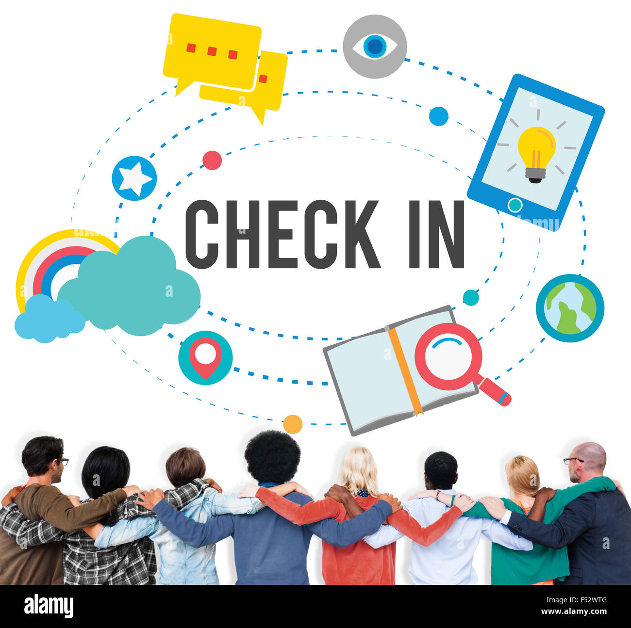 Check in Location Navigation Position Place Concept Stock Photo - Alamy