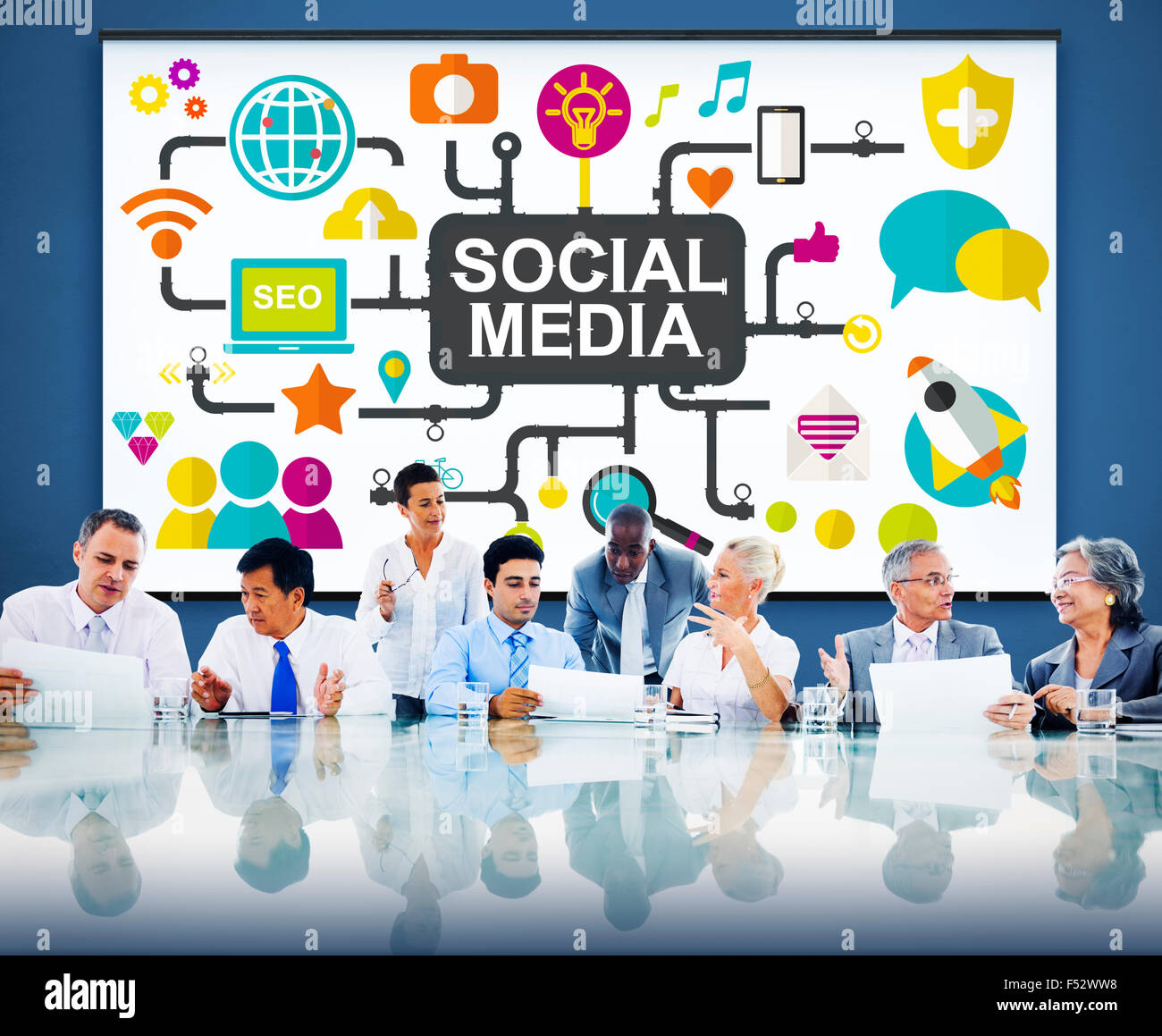 Social Media Social Networking Technology Connection Concept Stock ...