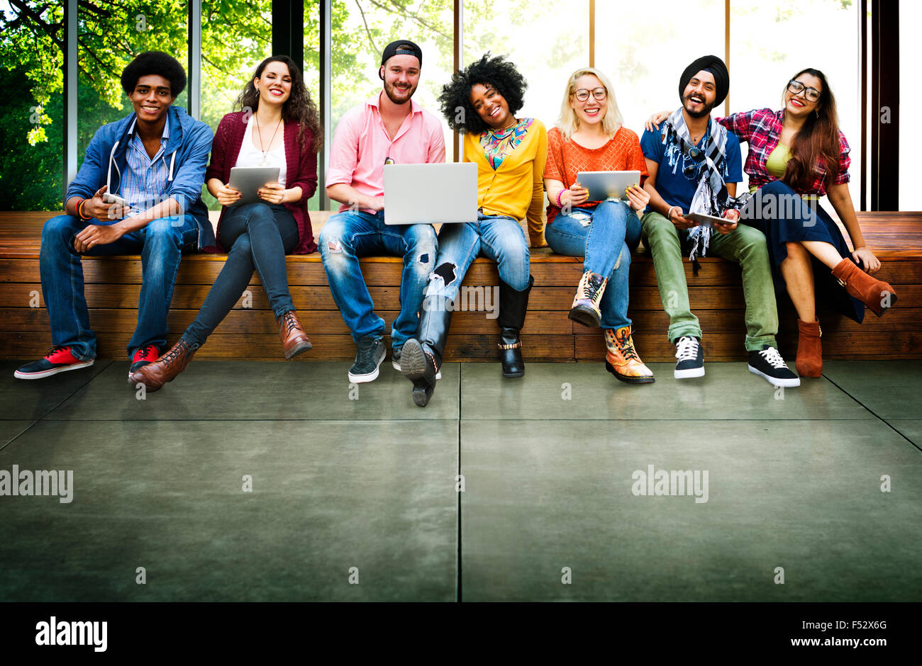 Youth Friends Friendship Technology Together Concept Stock Photo - Alamy
