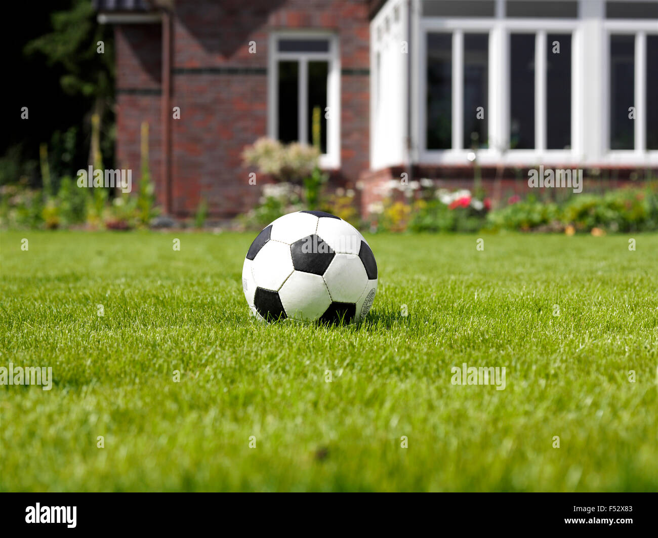 Football, turf, game lawn, sports lawn, garden, lawn Stock Photo - Alamy