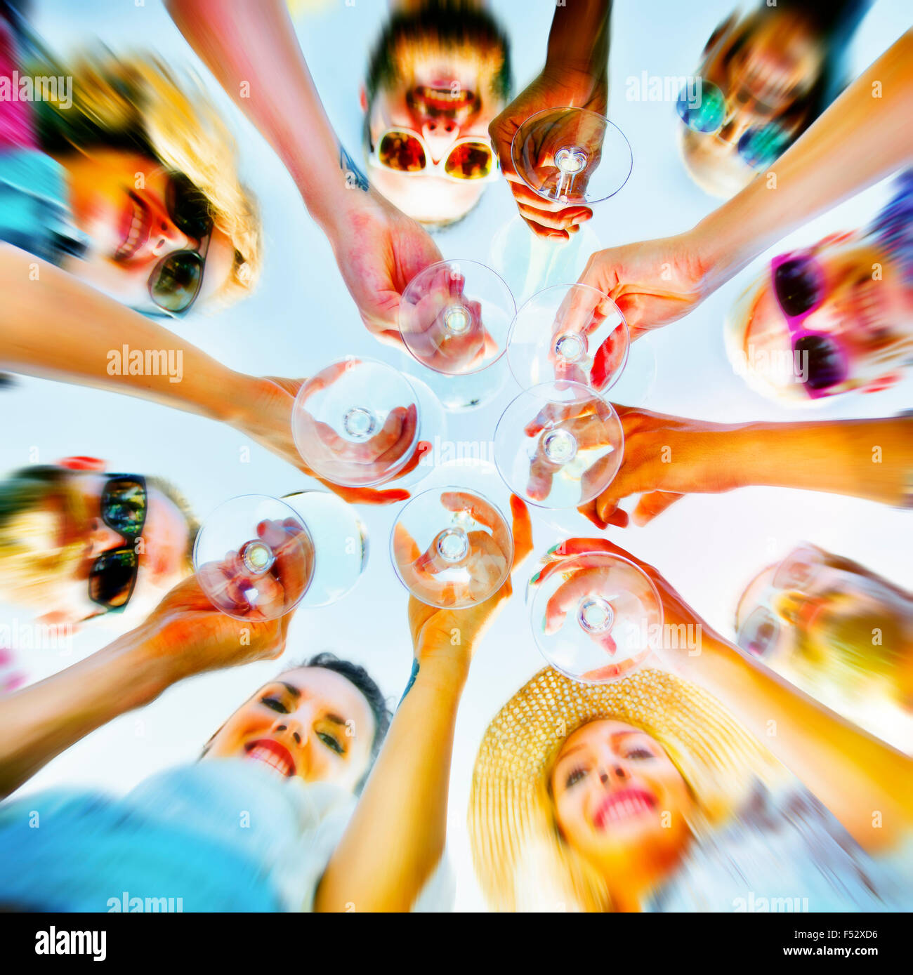 Beach Cheers Celebration Friendship Summer Fun Concept Stock Photo - Alamy