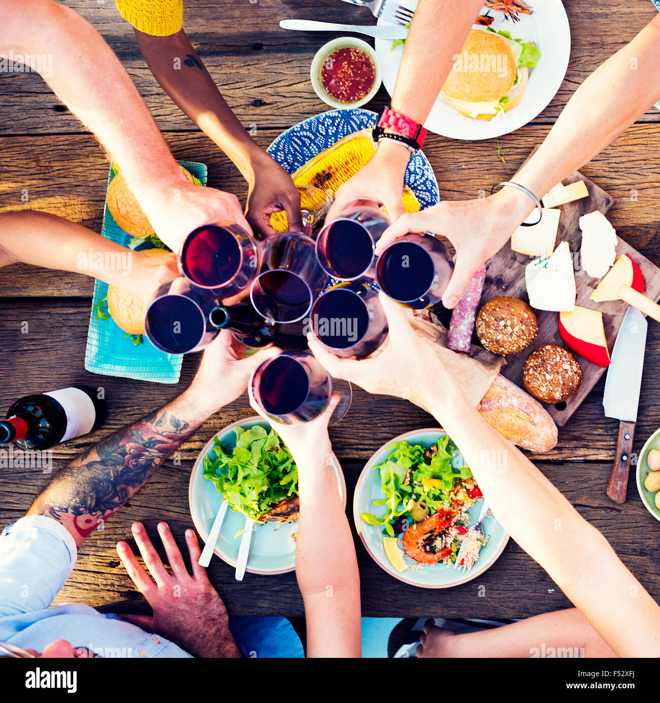 Food Lunch Celebration Party Flavors Concept Stock Photo - Alamy
