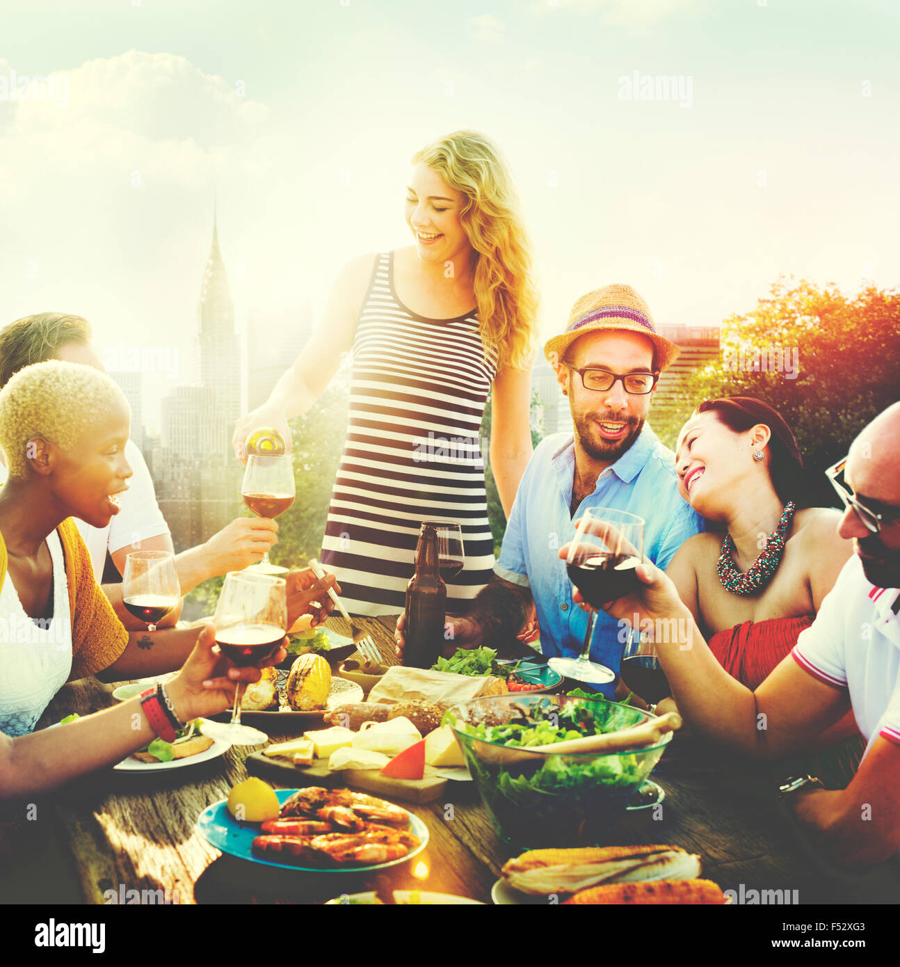 Diverse People Friends Hanging Out Drinking Concept Stock Photo - Alamy