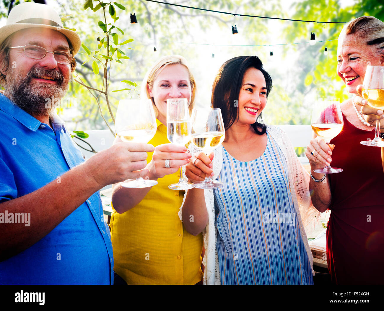 Diversity Friends Party Hanging out Cheers Concept Stock Photo - Alamy