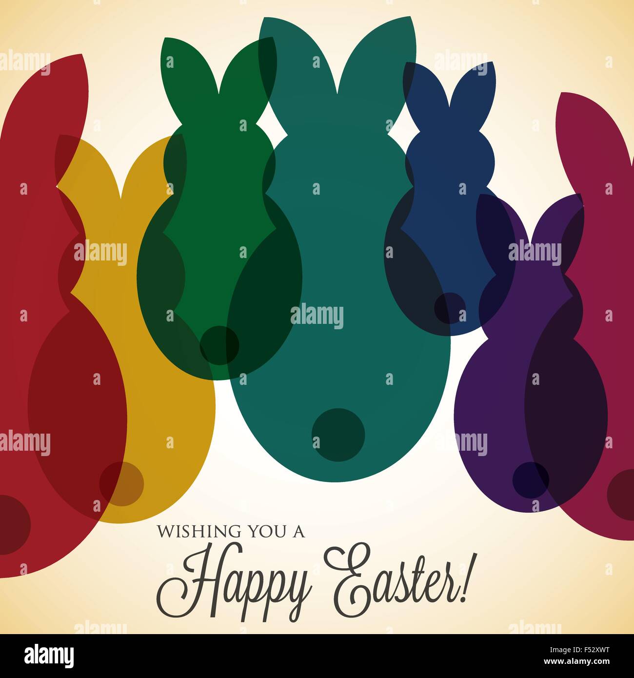 Overlay Easter bunny card in vector format Stock Vector Image & Art - Alamy