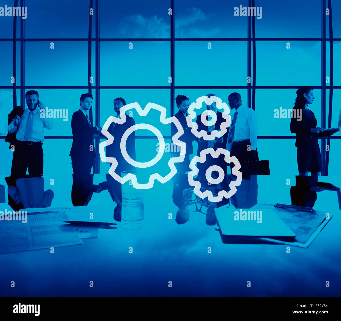 Teamwork Team Collaboration Connection Gear Organisation Stock Photo ...