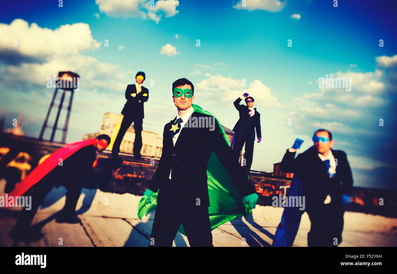Superhero Business People Corporate Team Skyline Concept Stock Photo ...