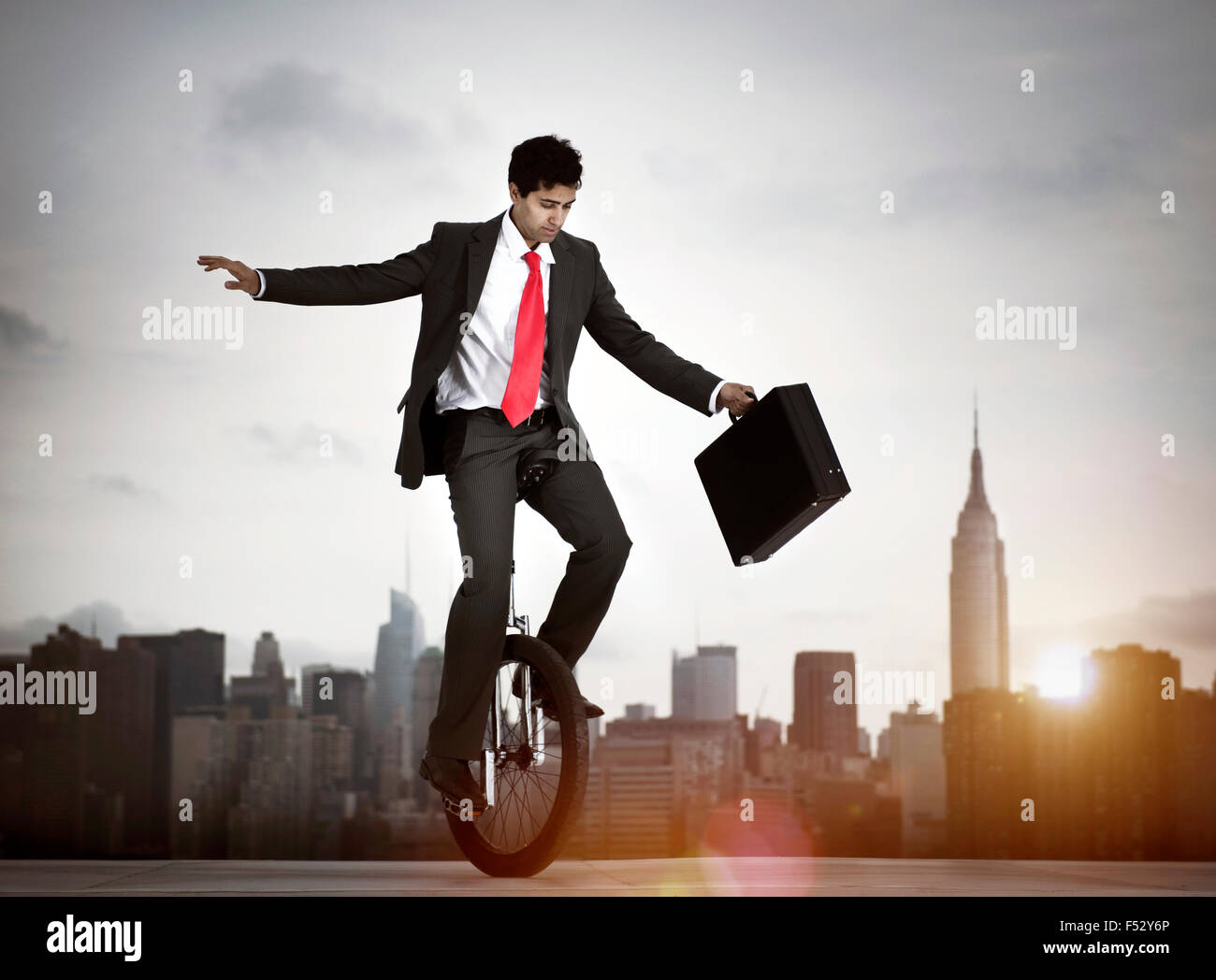 Businessman taking a risk in New York city Stock Photo - Alamy