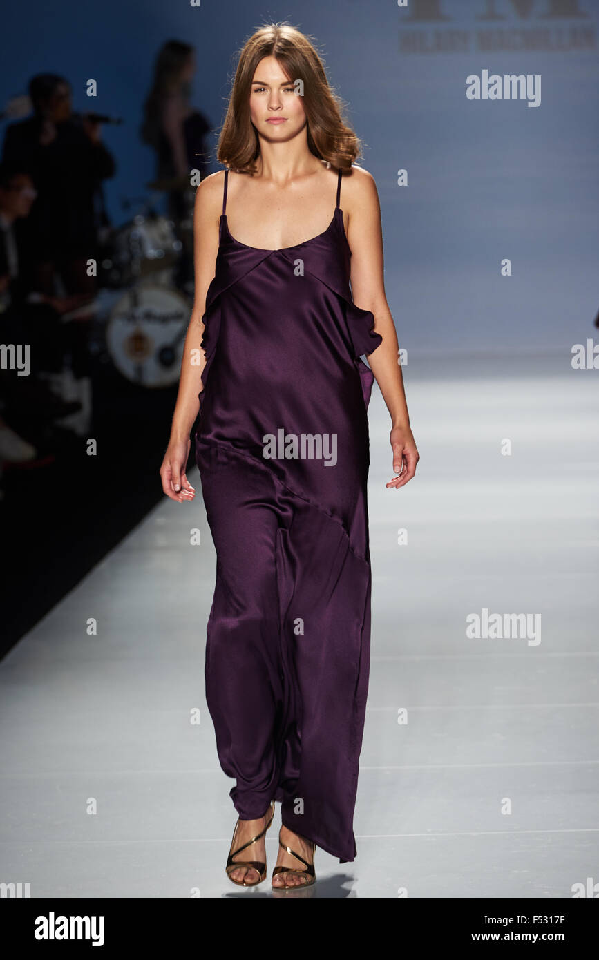 Model walking at Hilary MacMillanshow during Toronto world master card ...