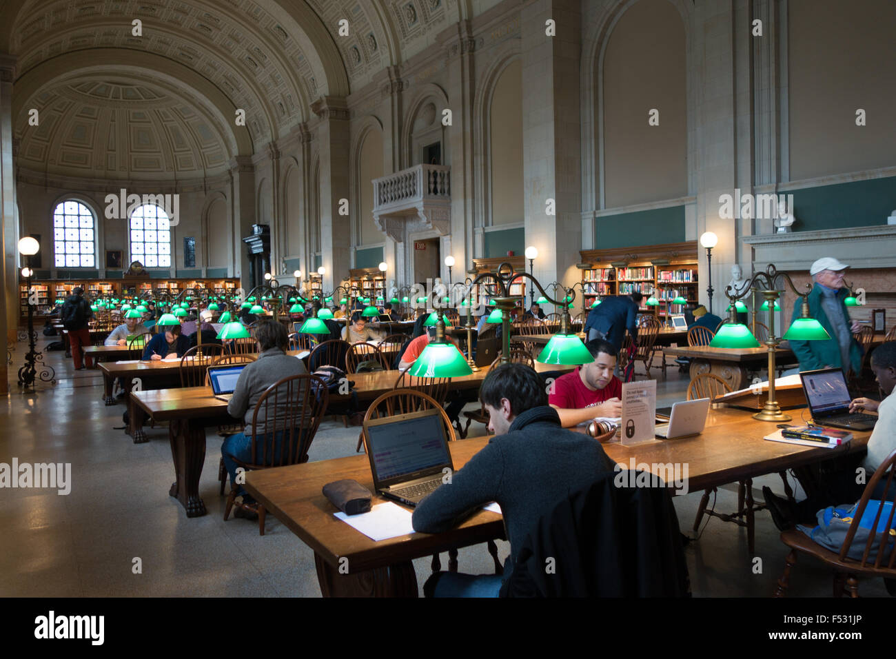 bosotn library interior "bates hall Stock Photo - Alamy