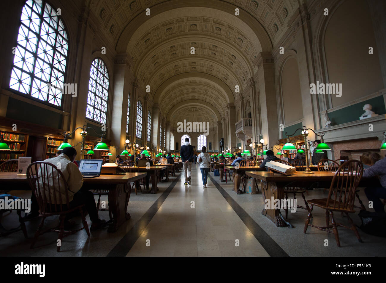 boston public library reading room Stock Photo - Alamy