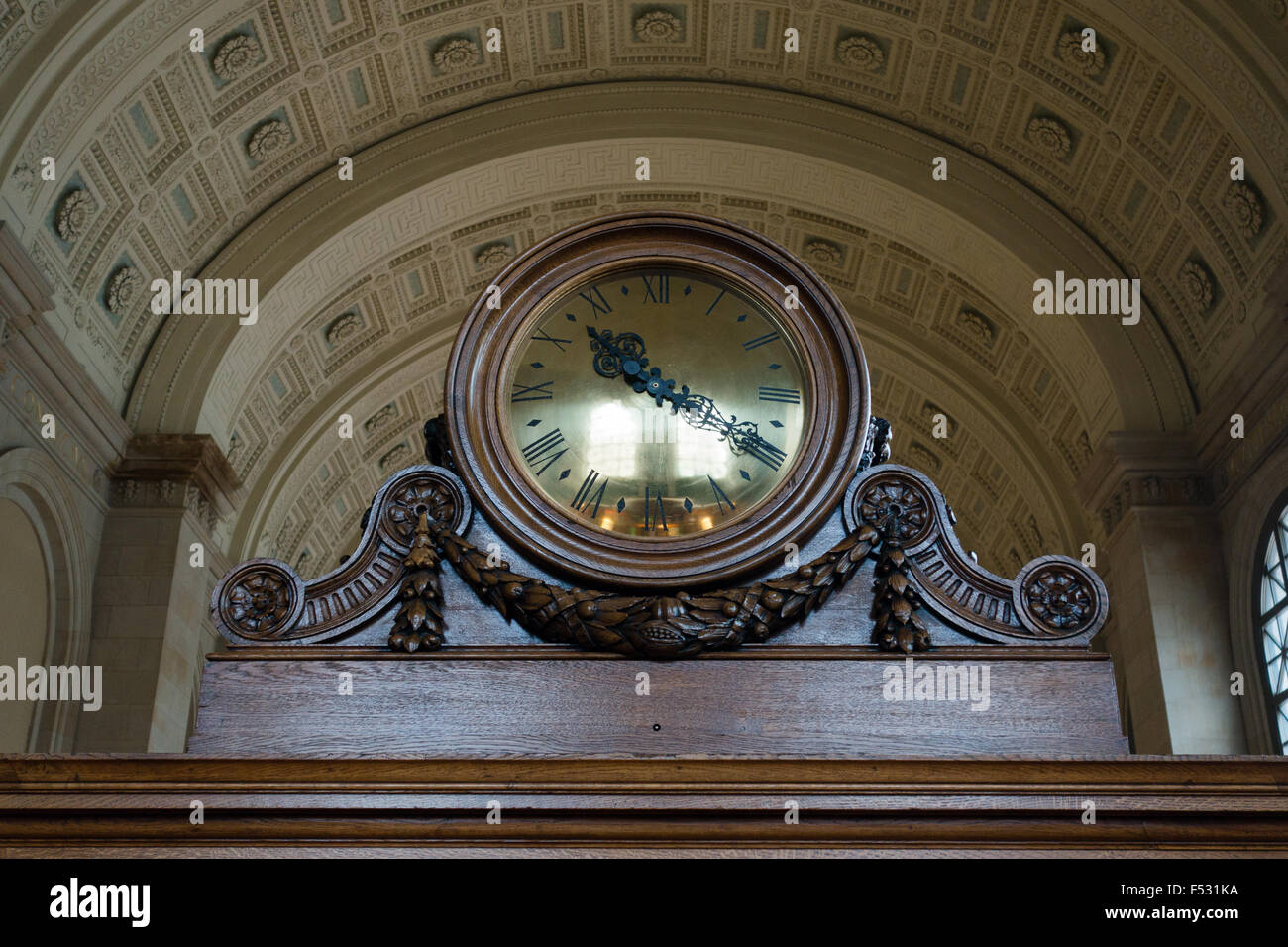 boston library clock Stock Photo - Alamy