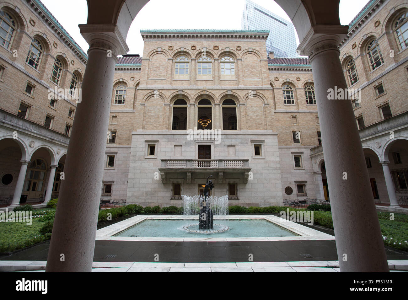 "water fountain" boston public library Stock Photo - Alamy