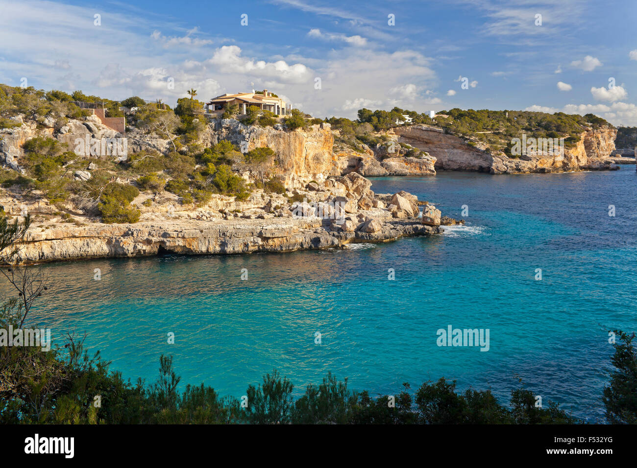 Europe, Spain, Majorca, cliff-lined bay Cala Llombards Stock Photo - Alamy