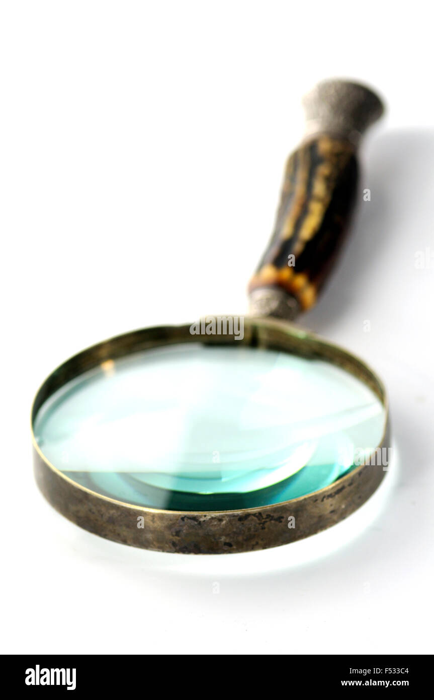 Antique Magnifying Glass Stock Photo - Alamy