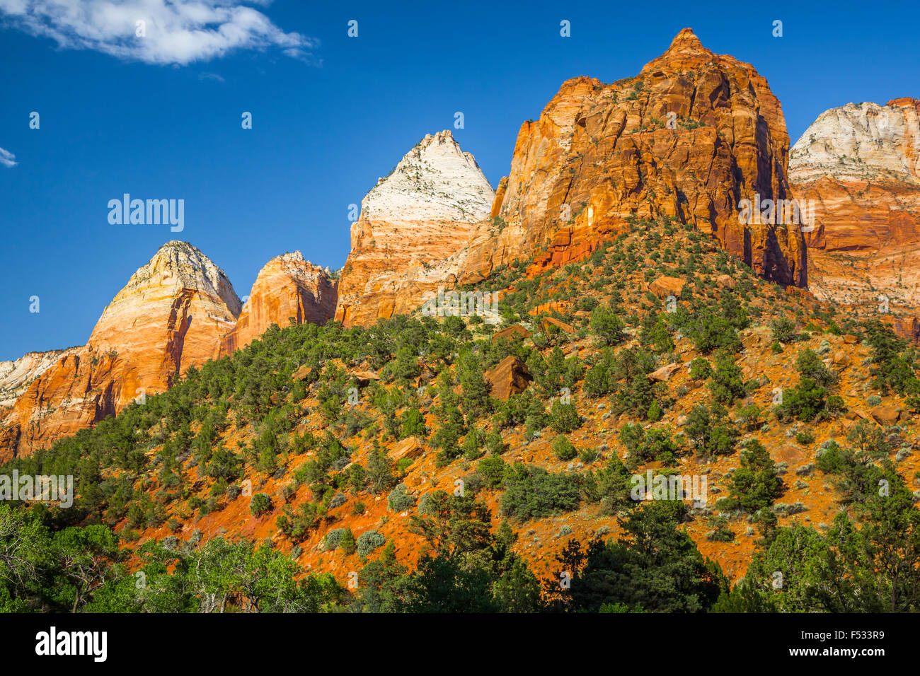 The Three Patriarchs in Zion National Park, Utah, USA Stock Photo - Alamy