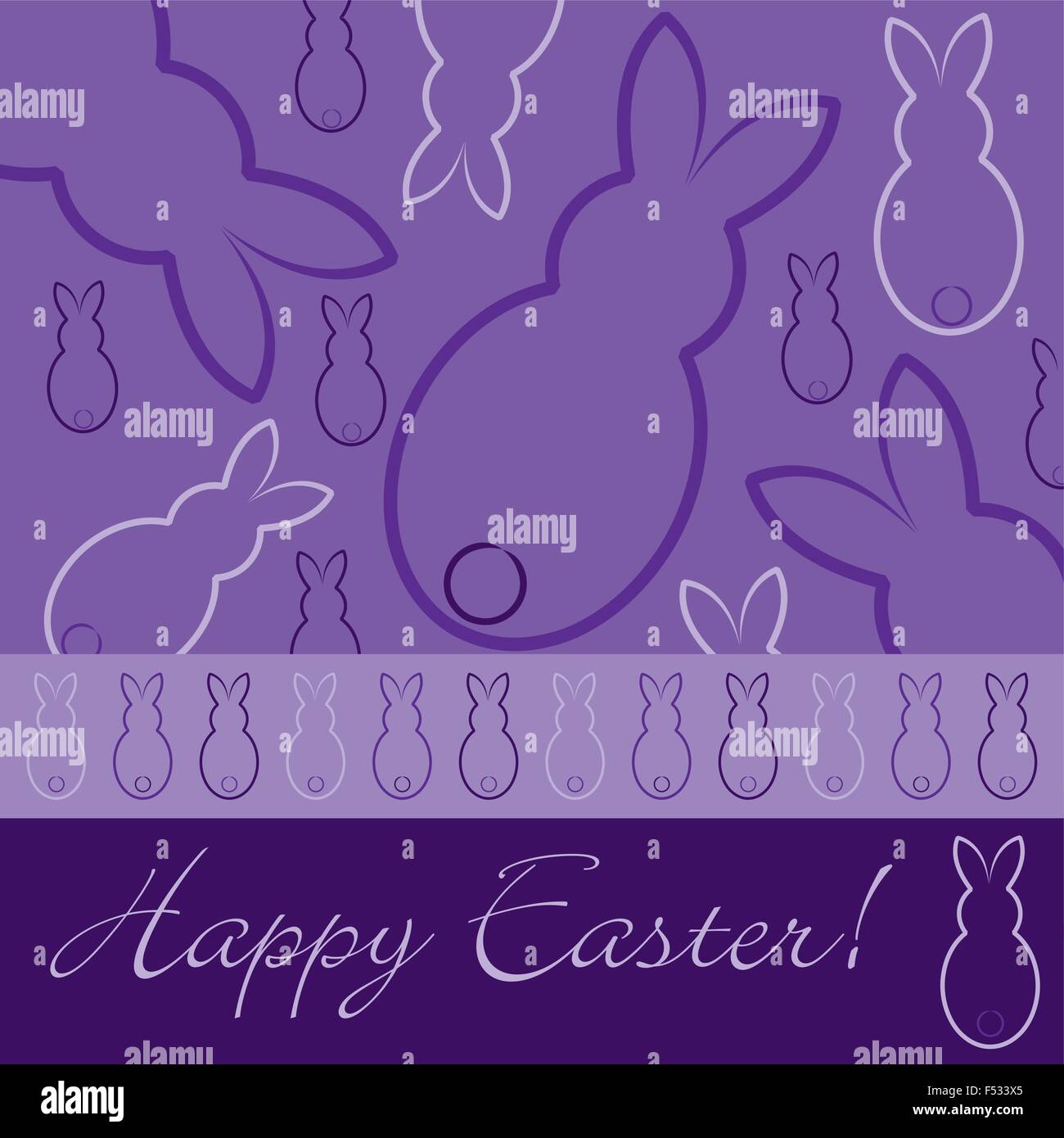 Hand drawn Easter bunny card in vector format Stock Vector Image & Art ...