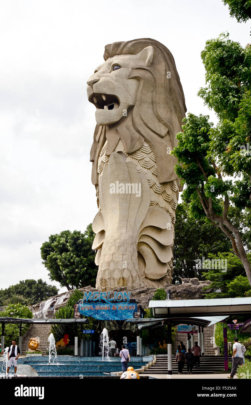 Singapore, Merlion-Statue on Sentosa Stock Photo - Alamy