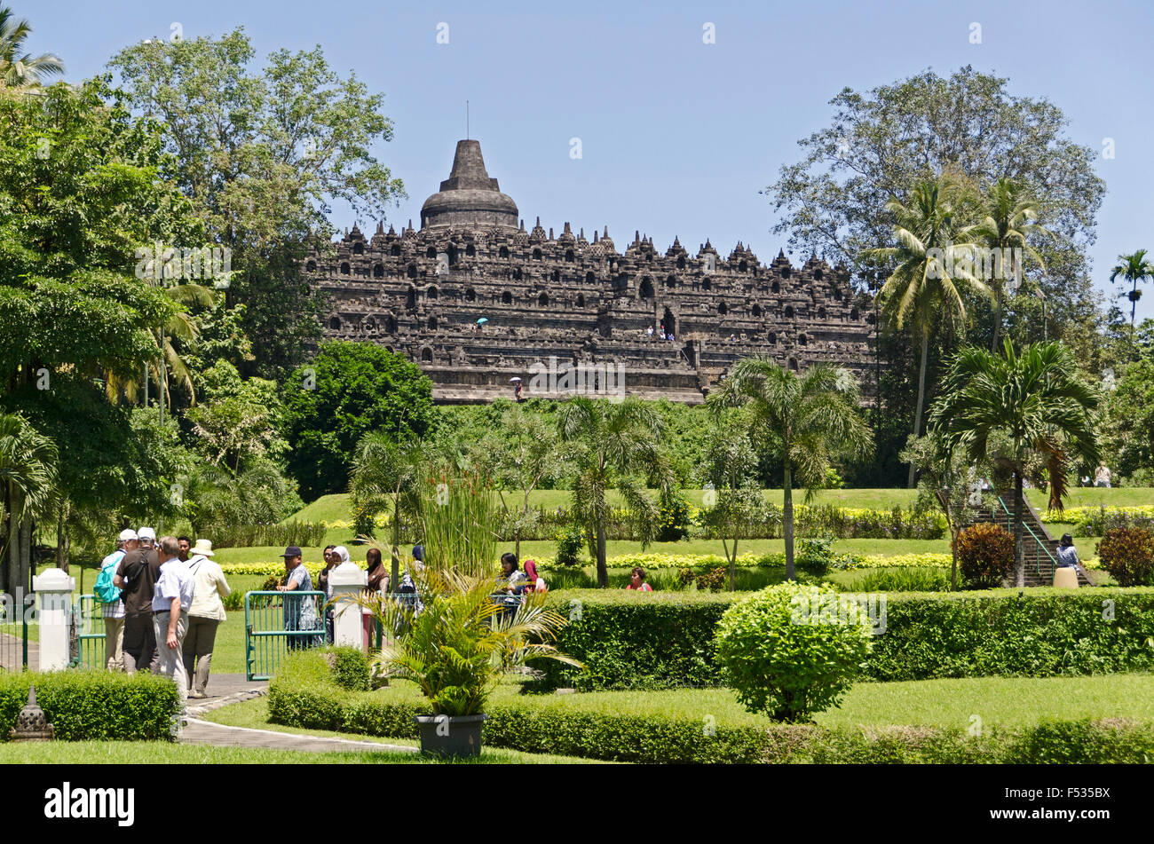 Java, temple complex of Borobodur Stock Photo - Alamy