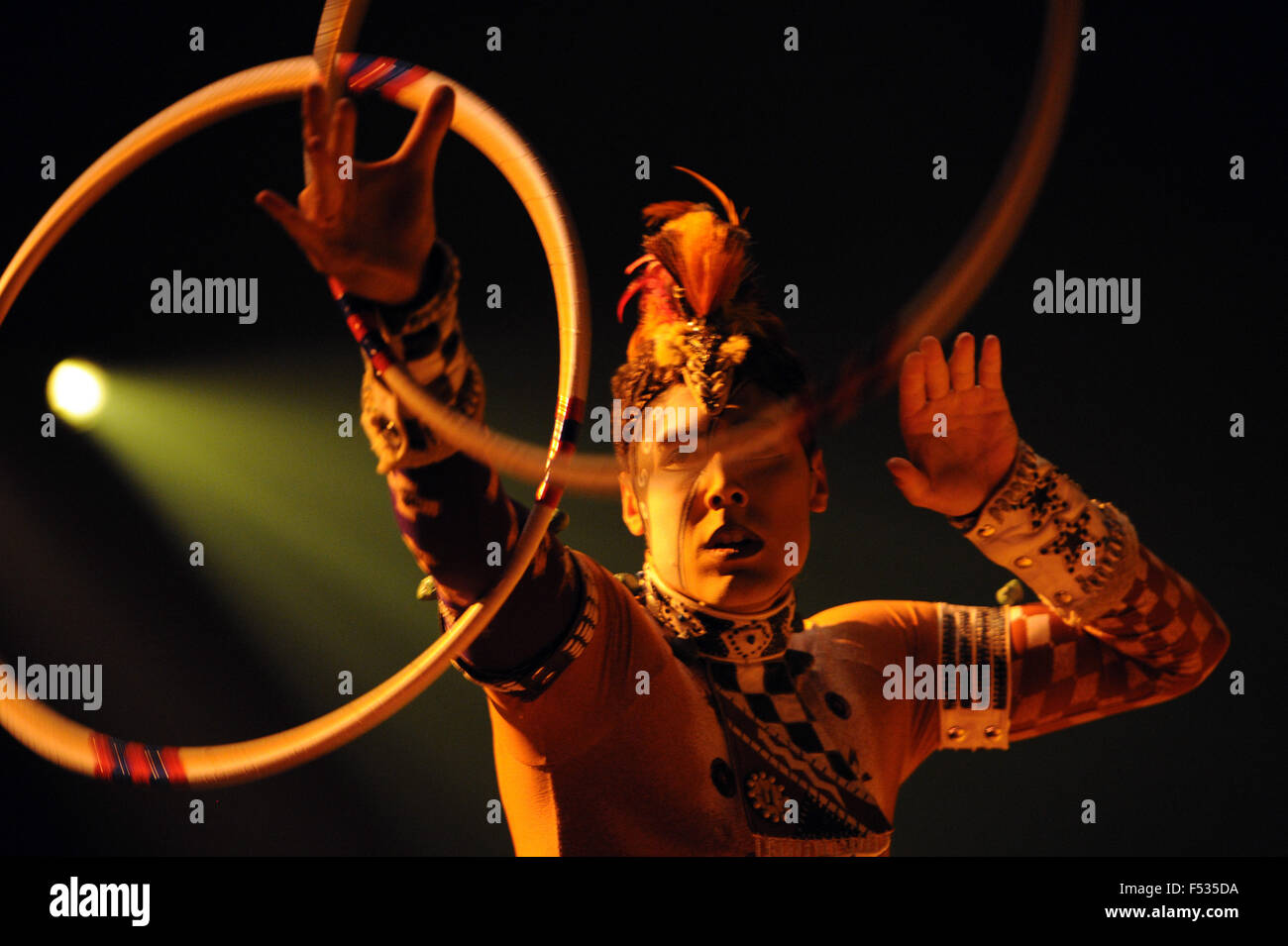 Singapore. 27th Oct, 2015. Acrobats from Cirque du Soleil perform ...