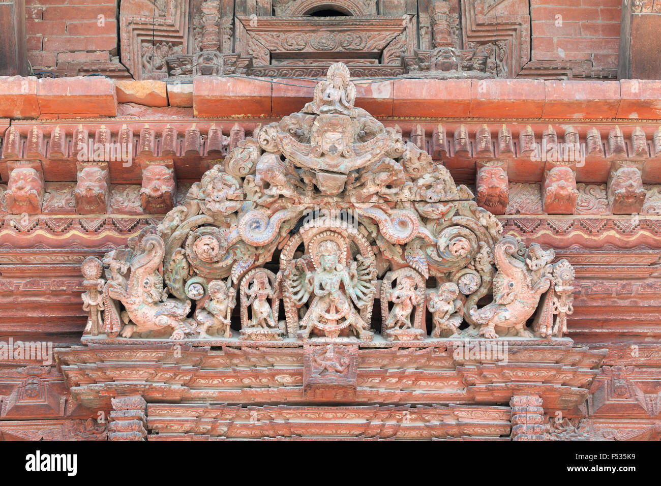 Wood lintel at Jagannarayan temple, Durbar square, Patan, Nepal Stock ...
