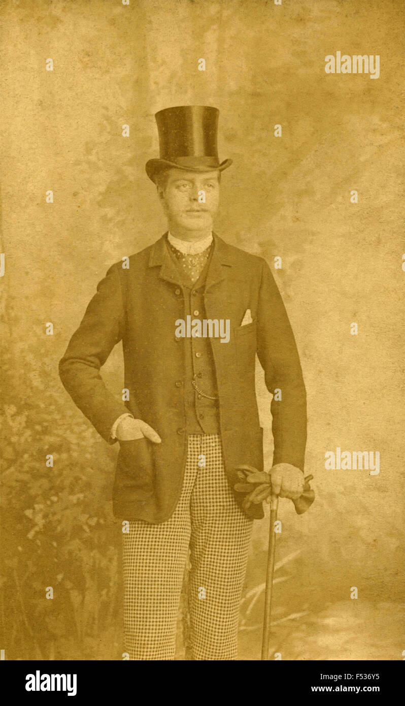 Portrait of a gentleman in a top hat Stock Photo - Alamy