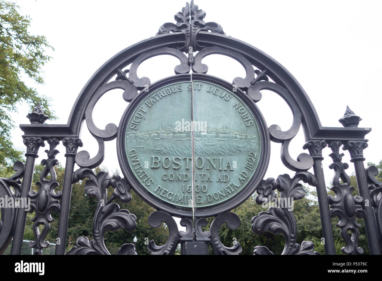 boston garden gate sign Stock Photo - Alamy