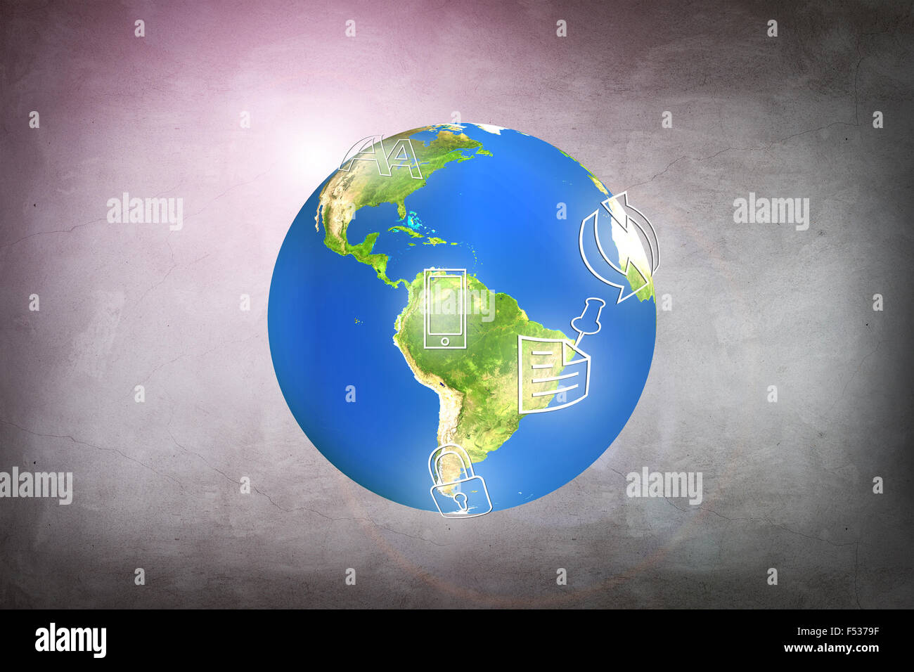 Colorful earth on the gray background. Elements of this image furnished ...