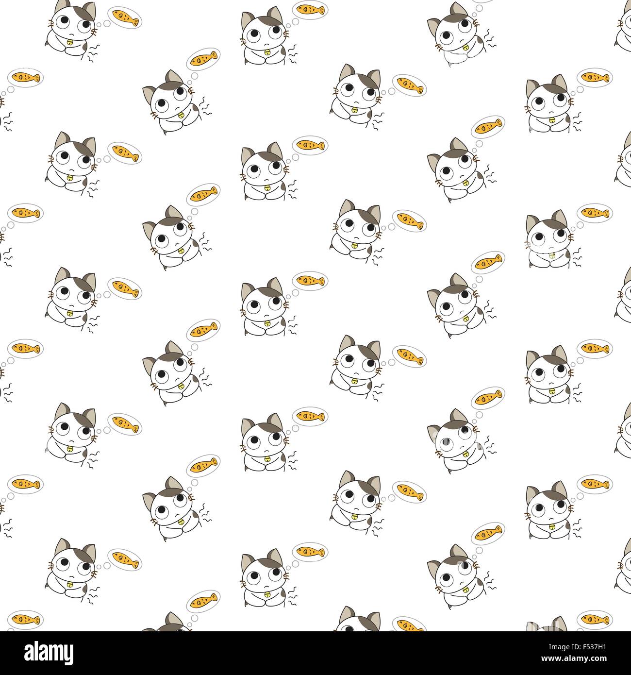 Cute Cartoon Cats Pattern Stock Vector Image & Art - Alamy