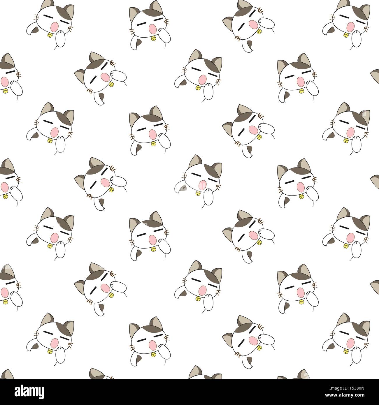 Cute Cartoon Cats Pattern Stock Vector Image & Art - Alamy