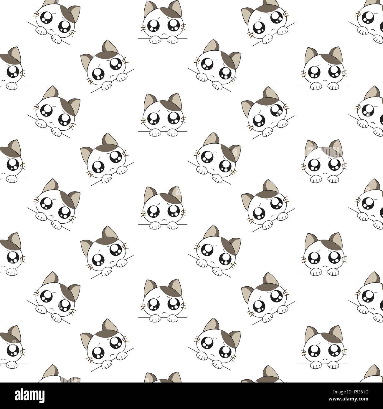 Cute Cartoon Cats Pattern Stock Vector Image & Art - Alamy