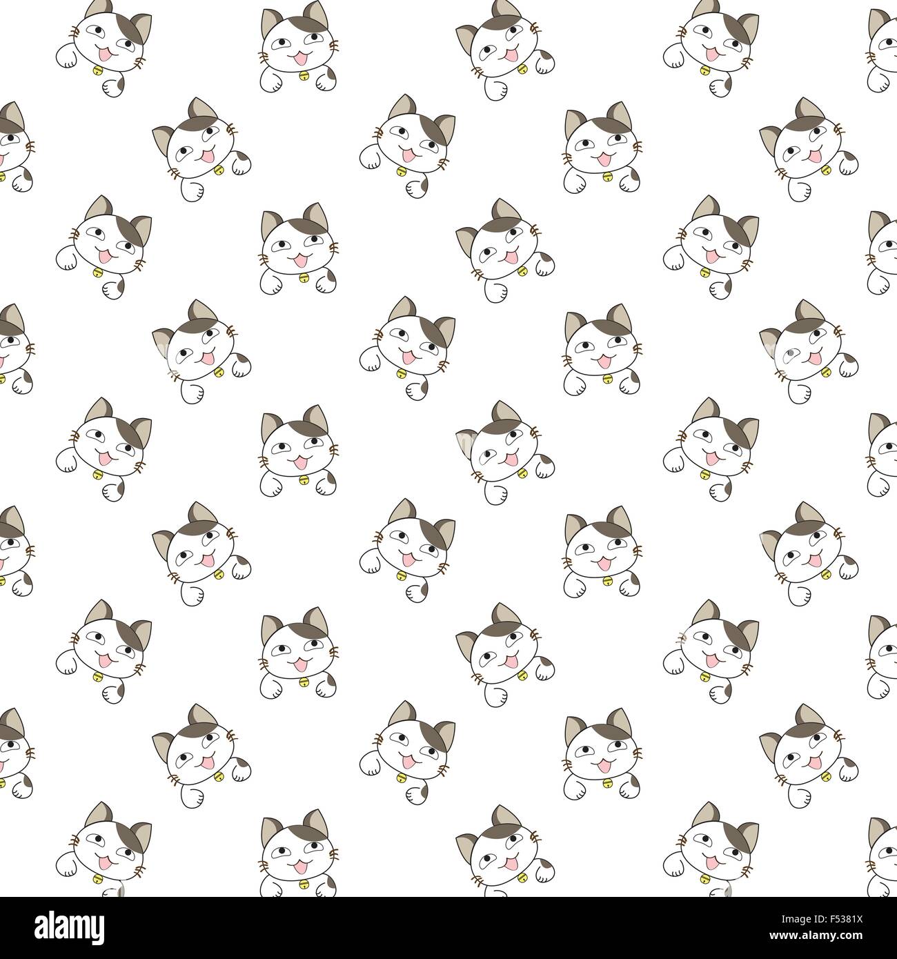 Cute Cartoon Cats Pattern Stock Vector Image And Art Alamy