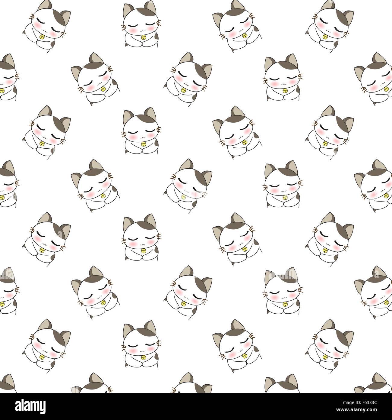 Cute Cartoon Cats Pattern Stock Vector Image & Art - Alamy