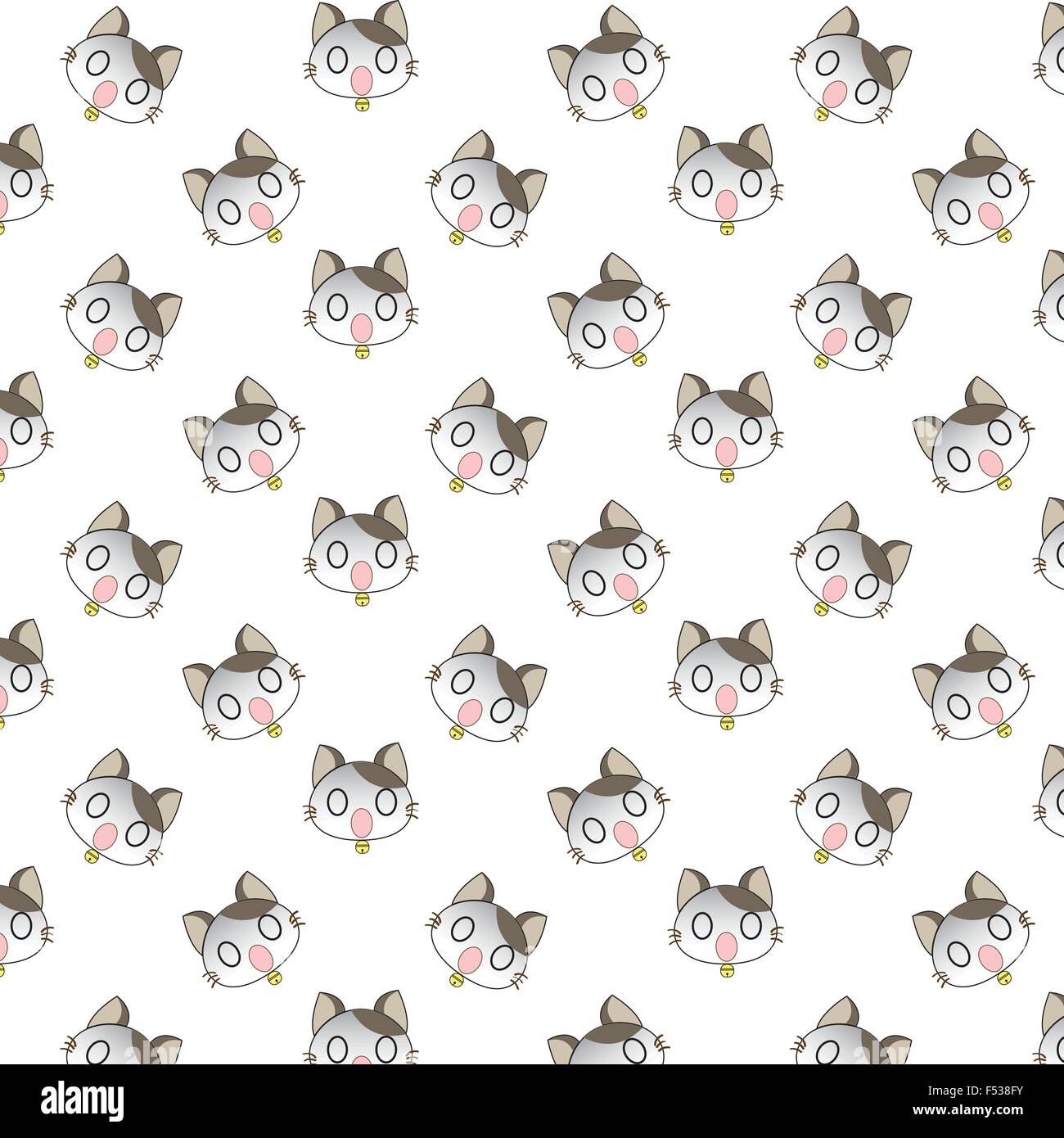Cute Cartoon Cats Pattern Stock Vector Image & Art - Alamy